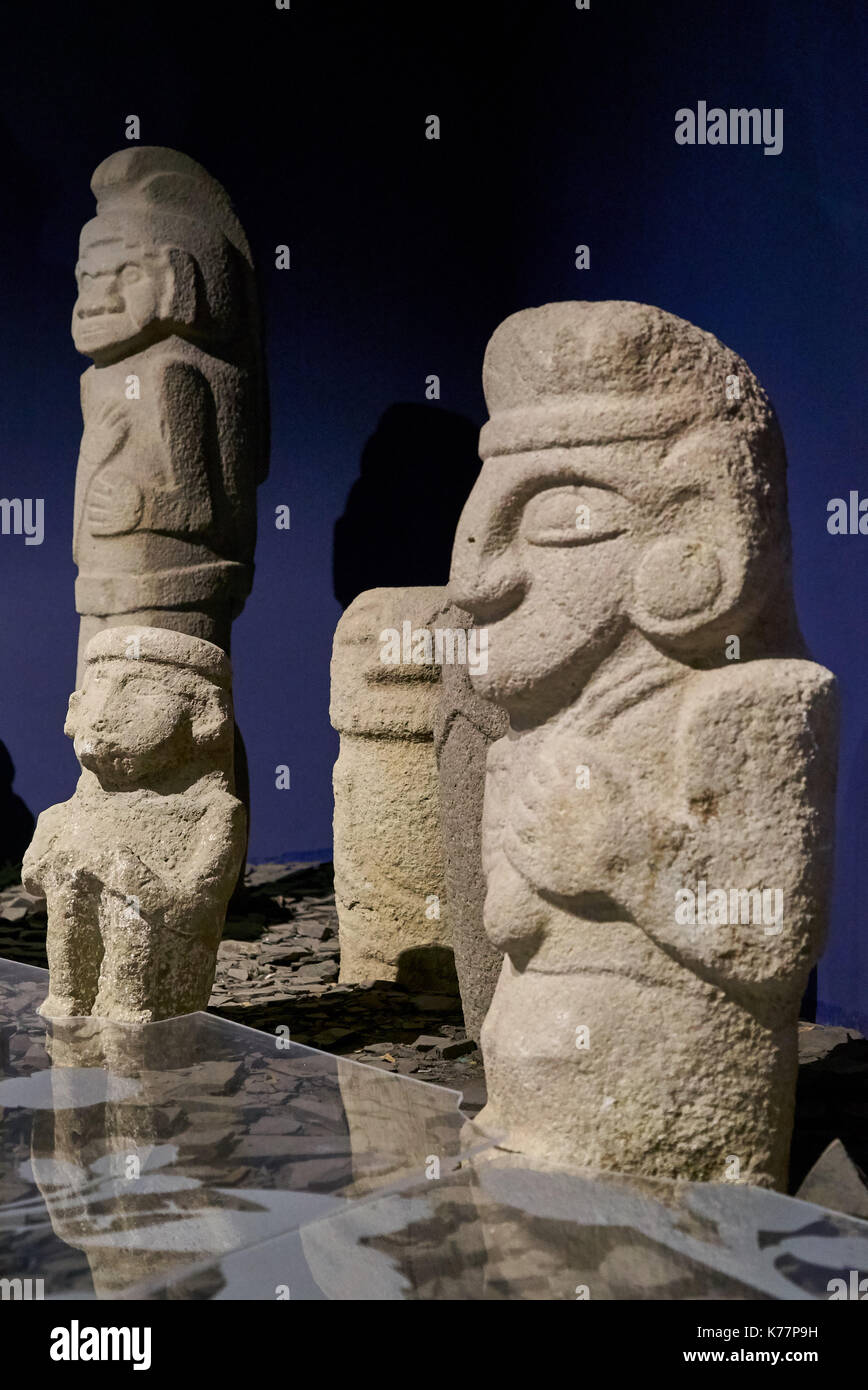 stone carved statues inside museum of San Agustin, UNESCO world ...