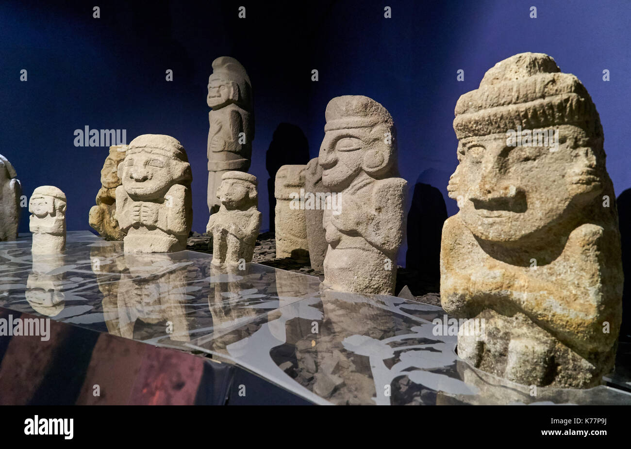 stone carved statues inside museum of San Agustin, UNESCO world ...