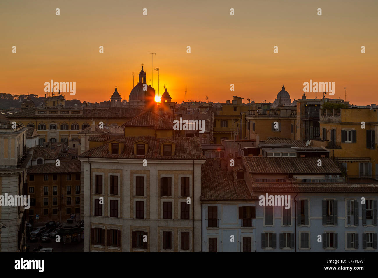 Rome rooftops sunset hi-res stock photography and images - Alamy