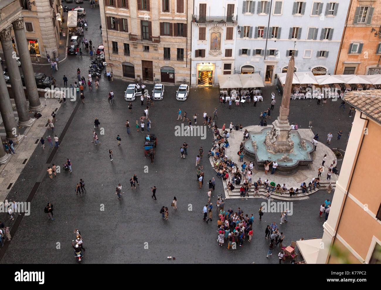 View from above of the Piazza della Rotonda is a piazza (city square ...