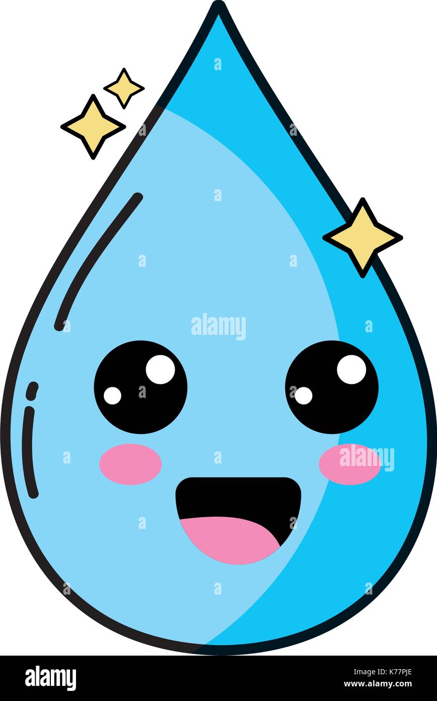 kawaii cute happy water drop Stock Vector Image & Art - Alamy