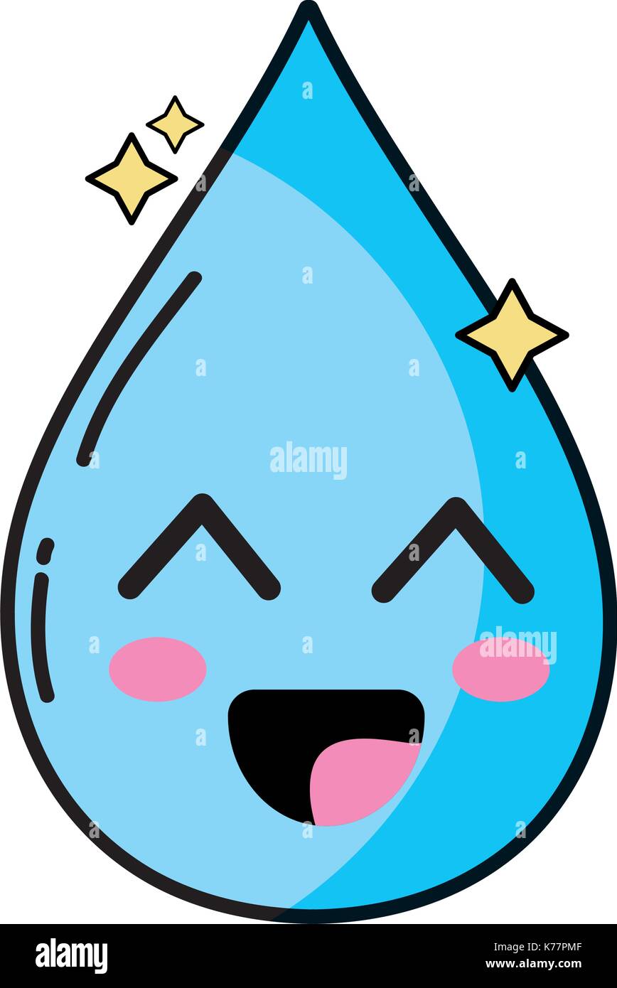 kawaii cute happy water drop Stock Vector Image & Art - Alamy