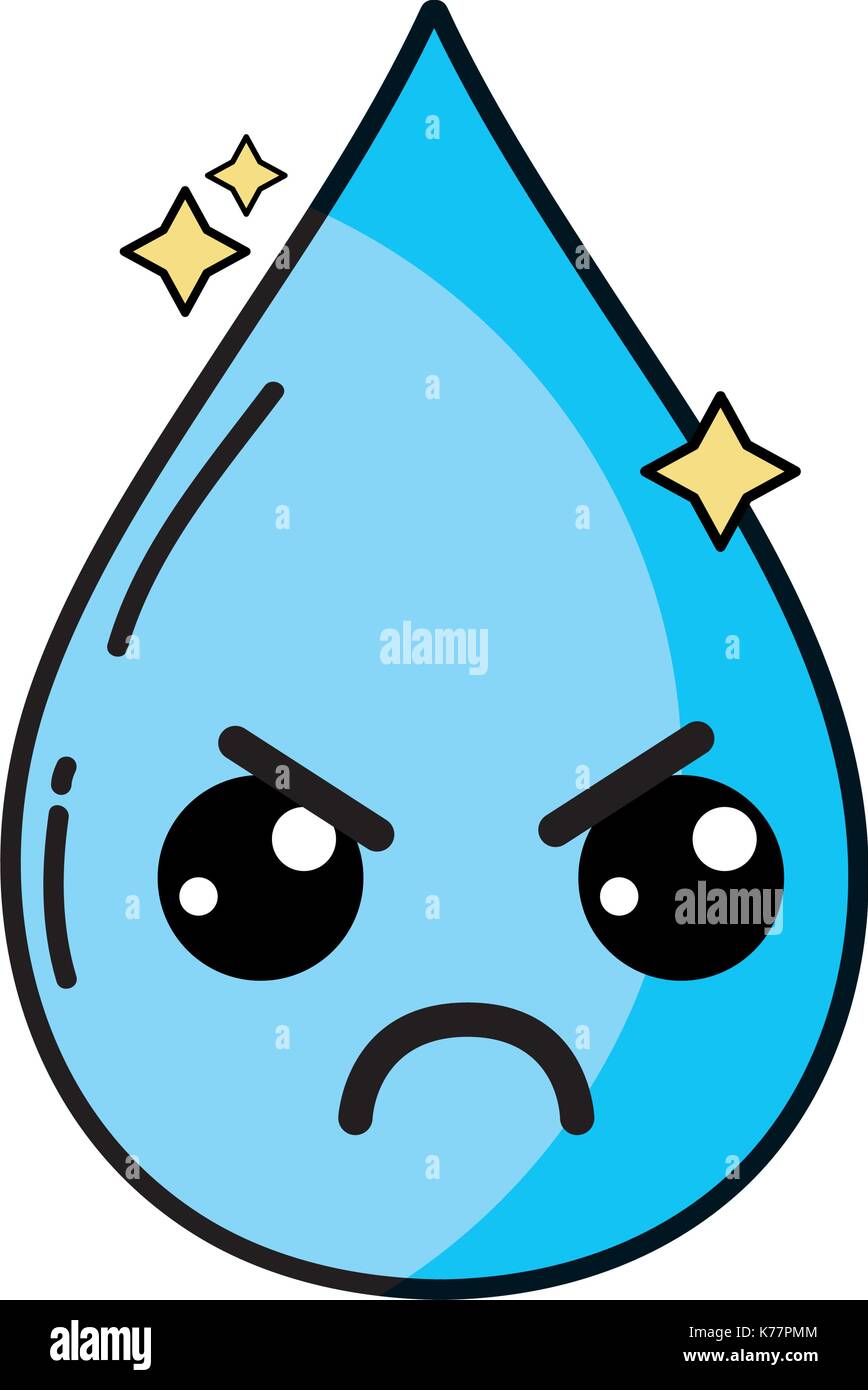 kawaii cute angry water drop Stock Vector Image & Art - Alamy