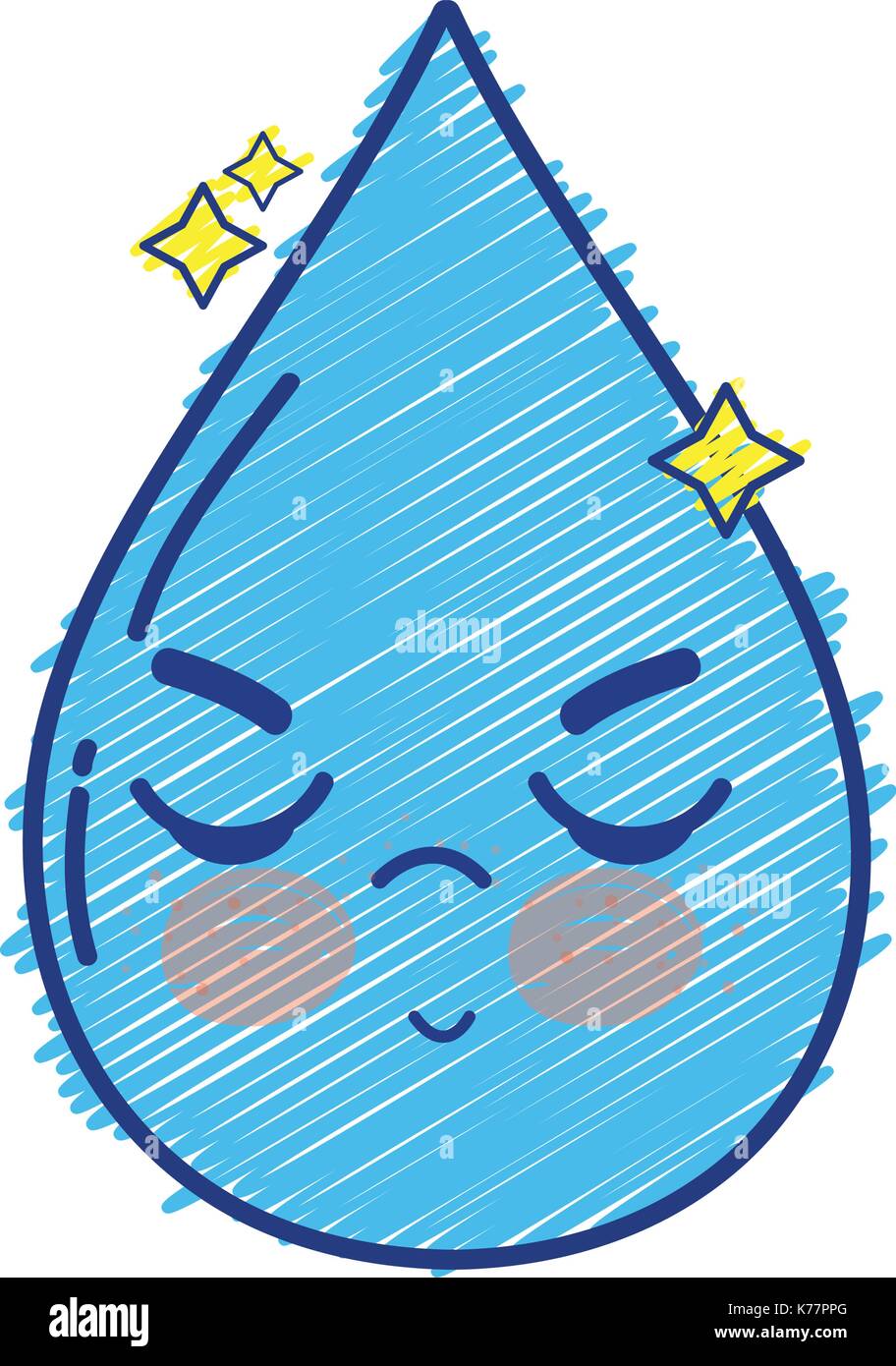 kawaii cute angry water drop Stock Vector Image & Art - Alamy