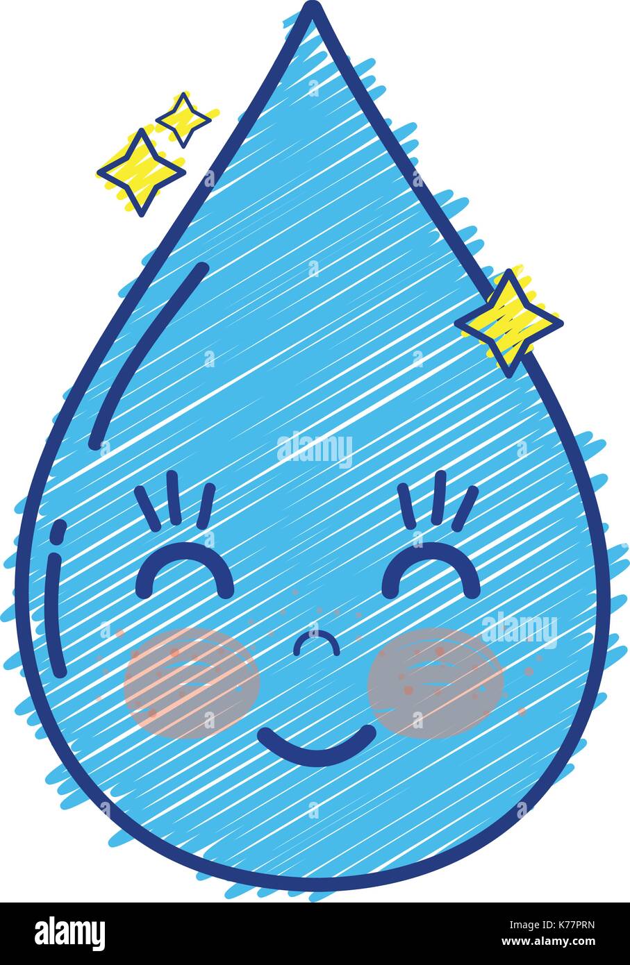 kawaii cute happy water drop Stock Vector Image & Art - Alamy