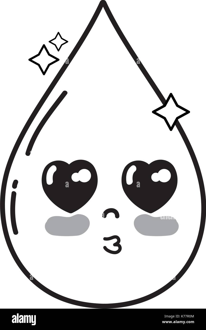 kawaii cute in love water drop Stock Vector Image & Art - Alamy