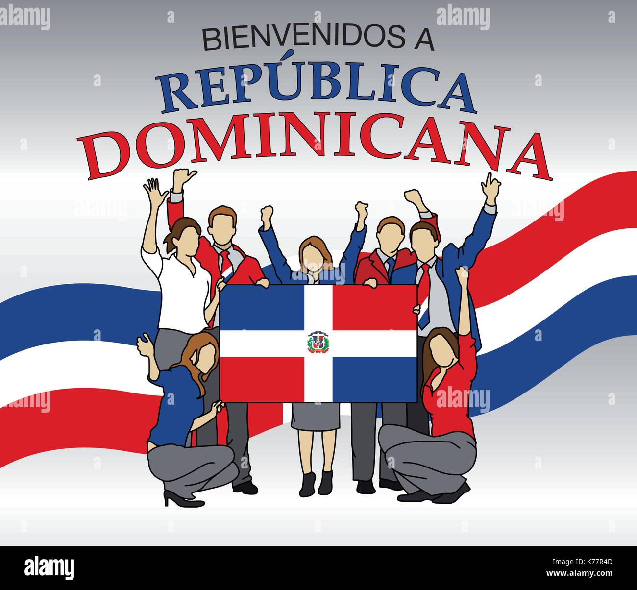 Welcome to Dominican Republic in Spanish language- Group of people ...
