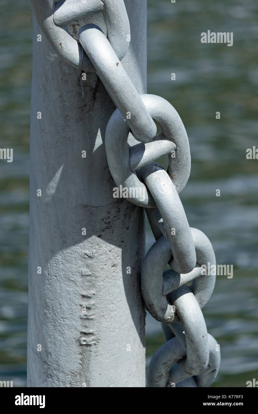 Detail of a grey chain Stock Photo - Alamy