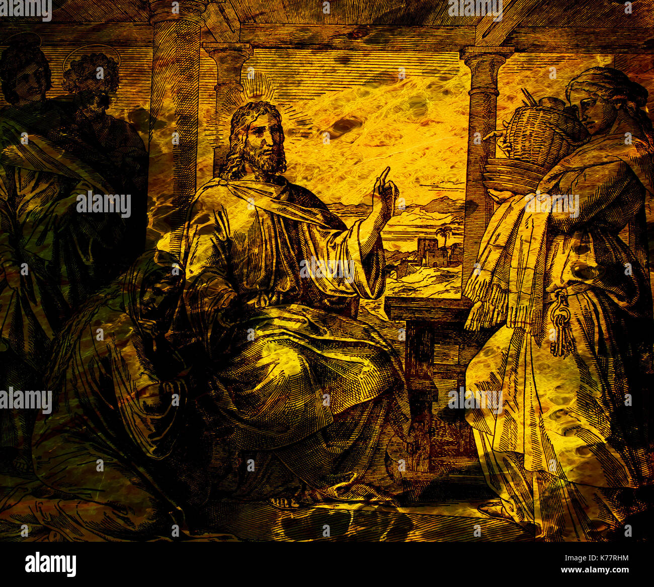 Jesus With Mary And Martha Bible Stock Photos & Jesus With Mary And ...