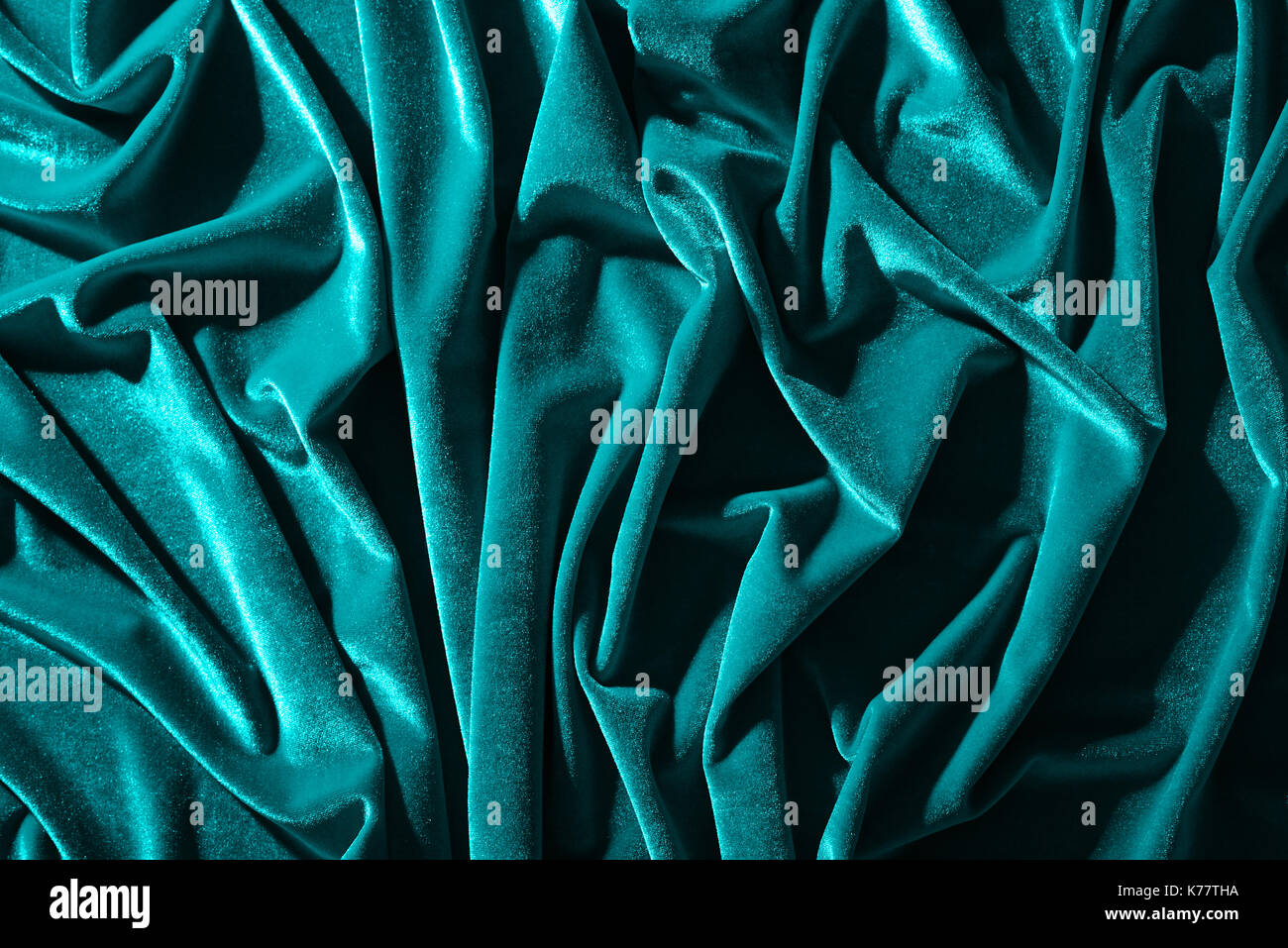 cyan velvet textile for background or texture Stock Photo - Alamy