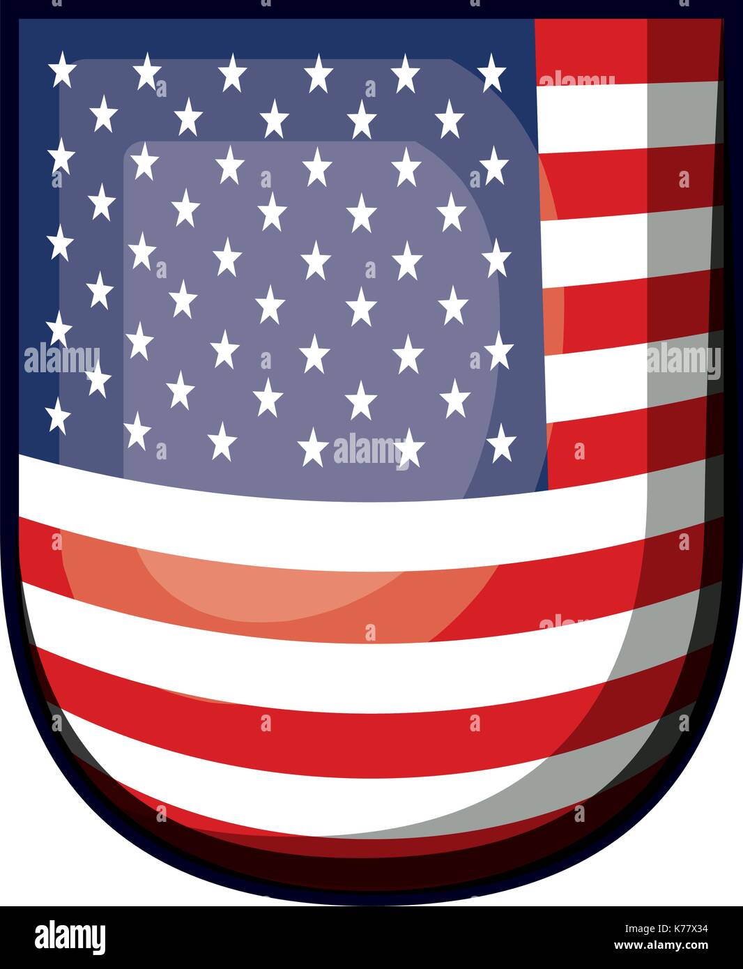 shield with flag united states of america colorful design on white ...