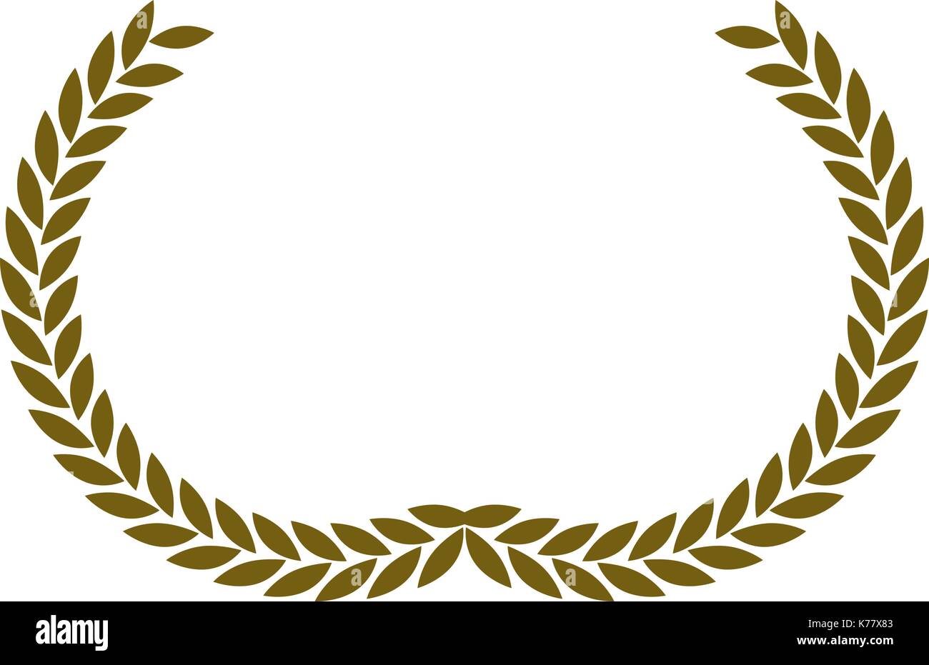 arch of leaves in medium shape on white background Stock Vector Image ...