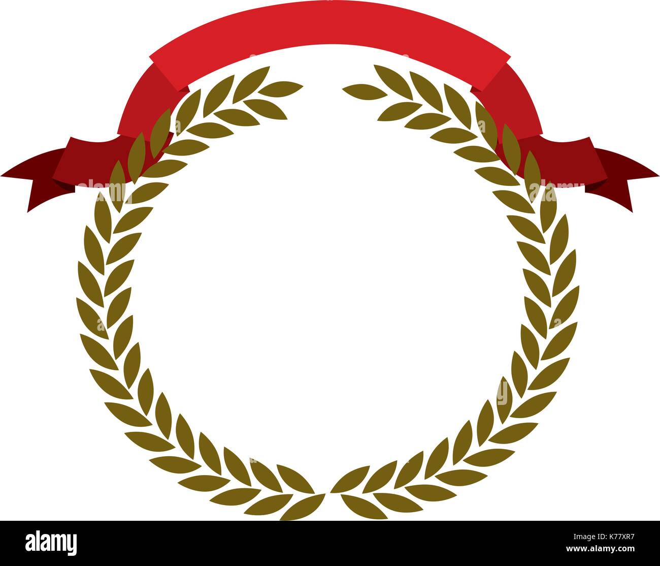 olive branch golden crown and red ribbon on top Stock Vector Image ...