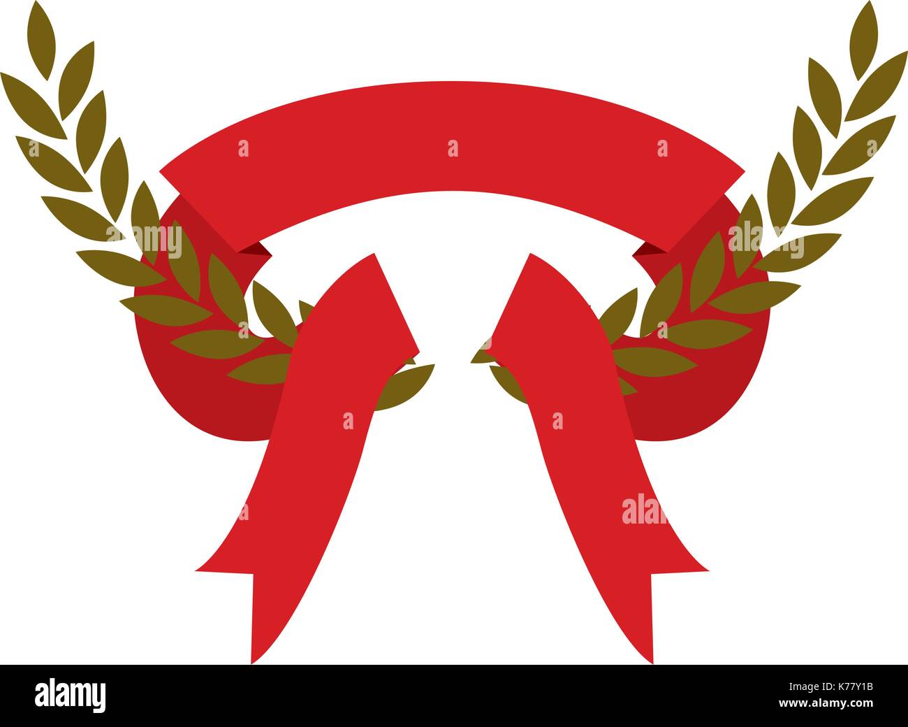 golden olive branches and thick red ribbon interlace Stock Vector Image ...