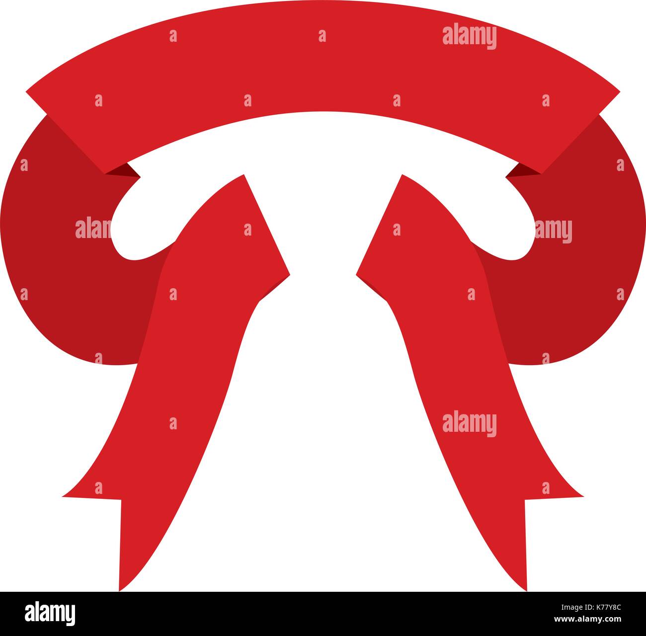 ribbon decorative in red color with curves forms Stock Vector Image ...