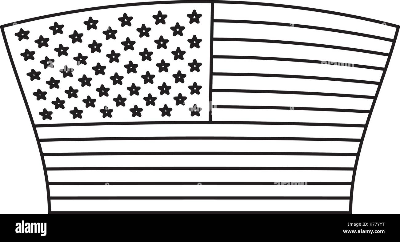 flag united states of america geometric design monochrome icon on white ...