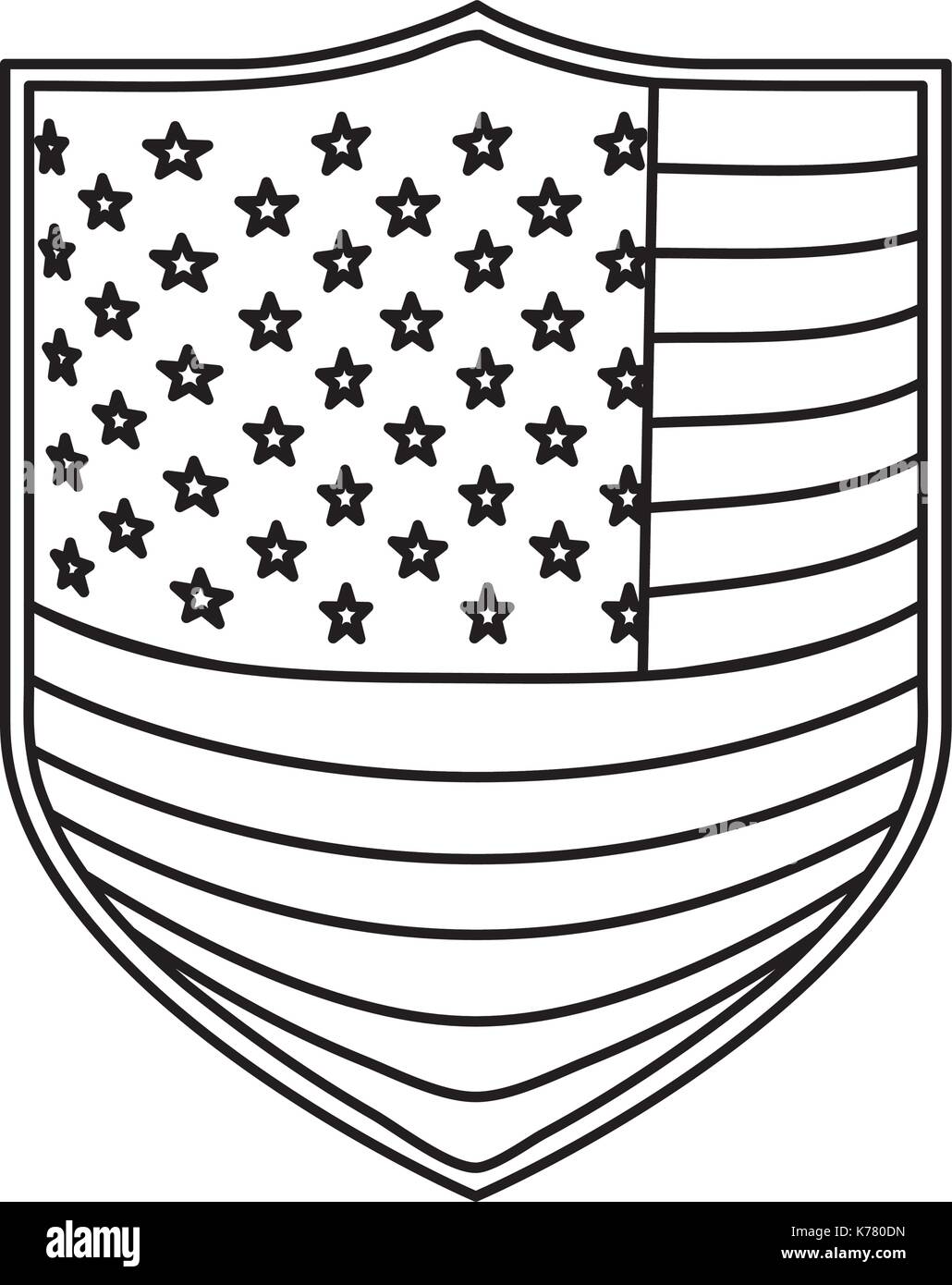badge with flag united states of america monochrome design on white ...