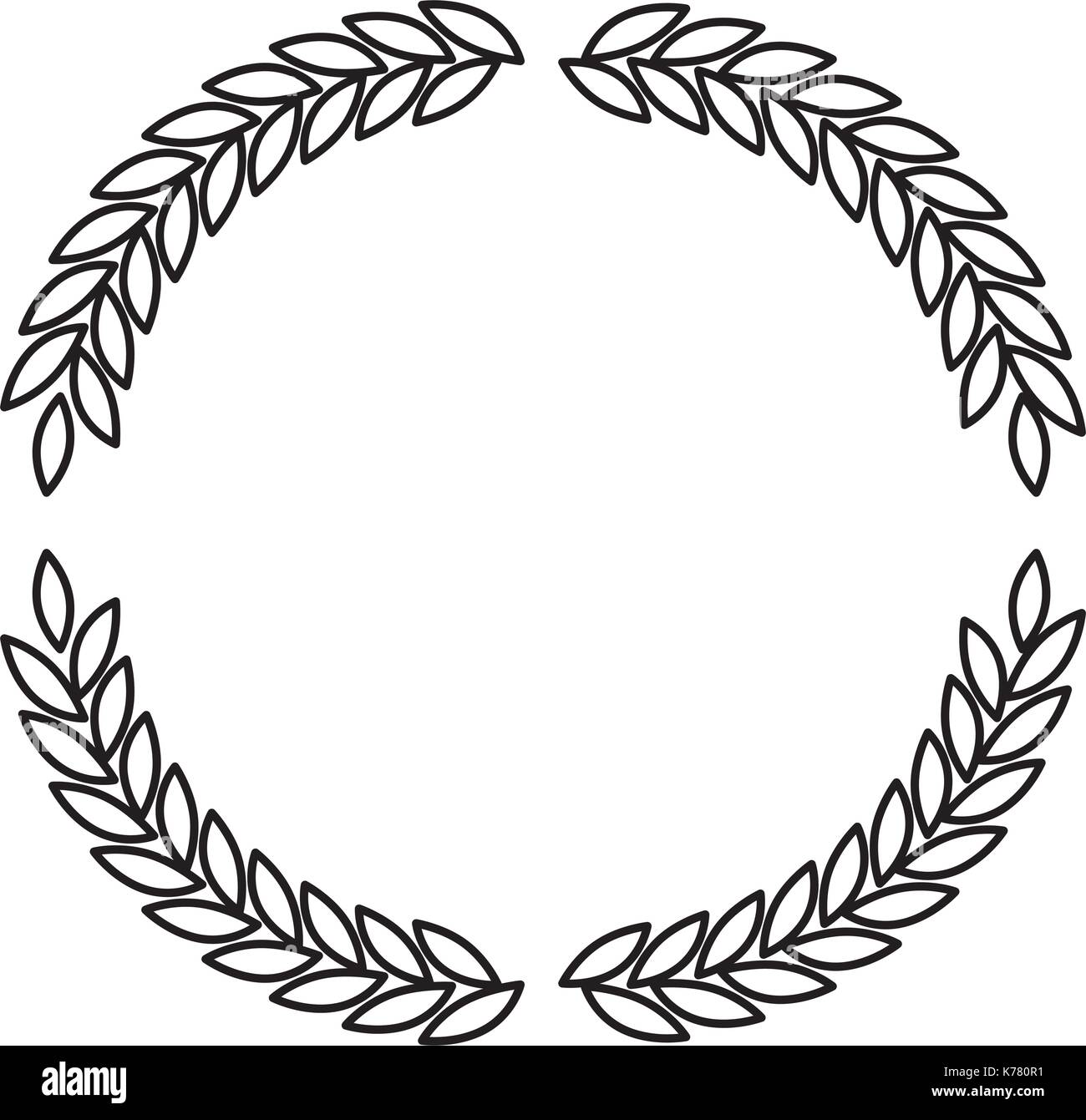 olive branches forming circle in monochrome color Stock Vector Image ...