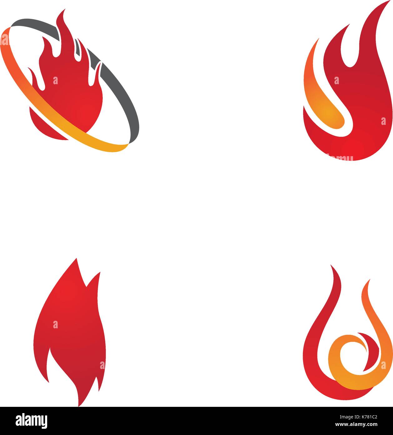 Fire flame Logo Template vector icon Oil, gas and energy logo concept ...