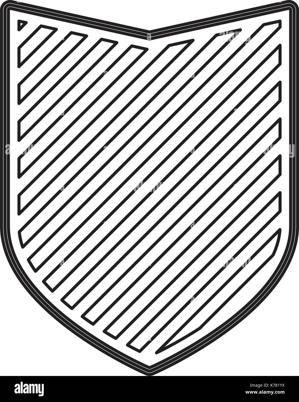 shield in monochrome contour and striped Stock Vector Image & Art - Alamy