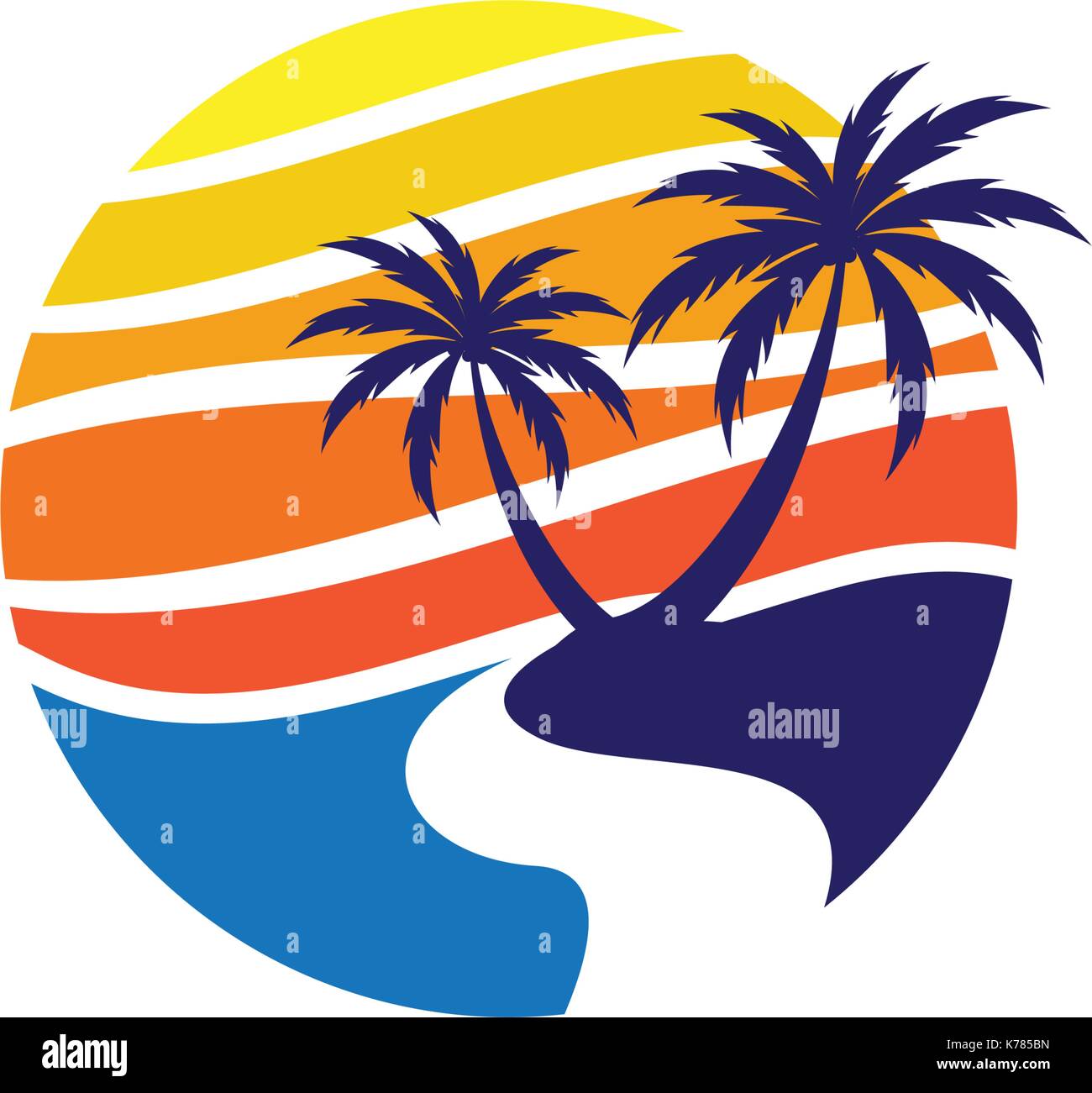 Palm tree summer logo template vector illustration Stock Vector Image ...