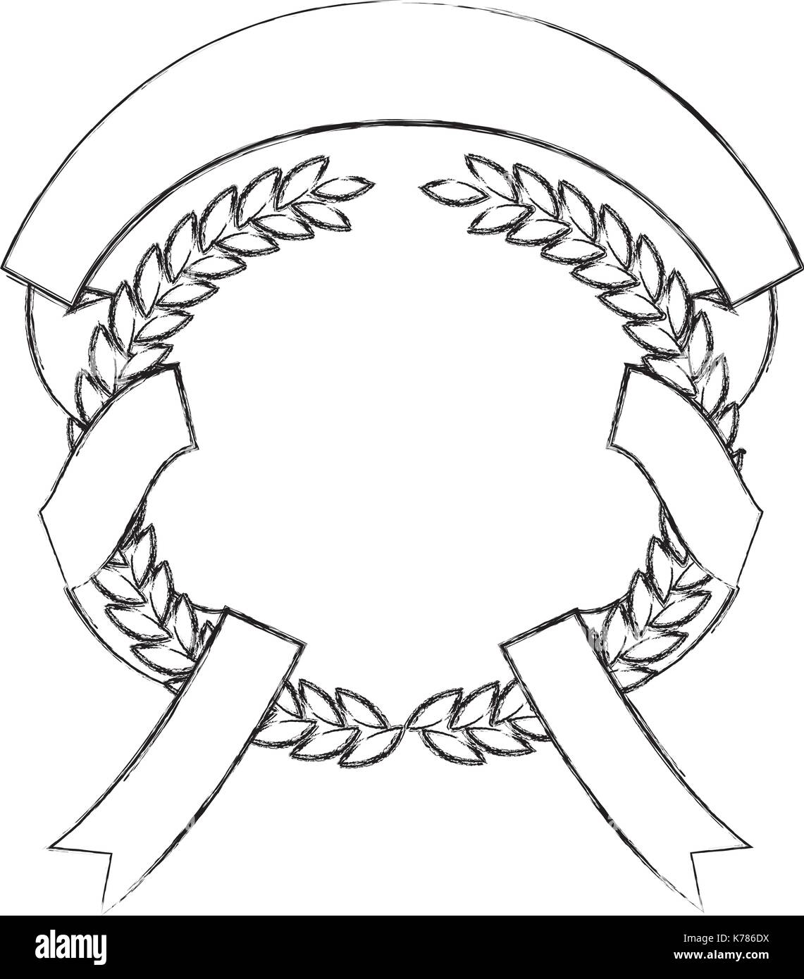 monochrome blurred olive branches and ribbon interlace Stock Vector ...