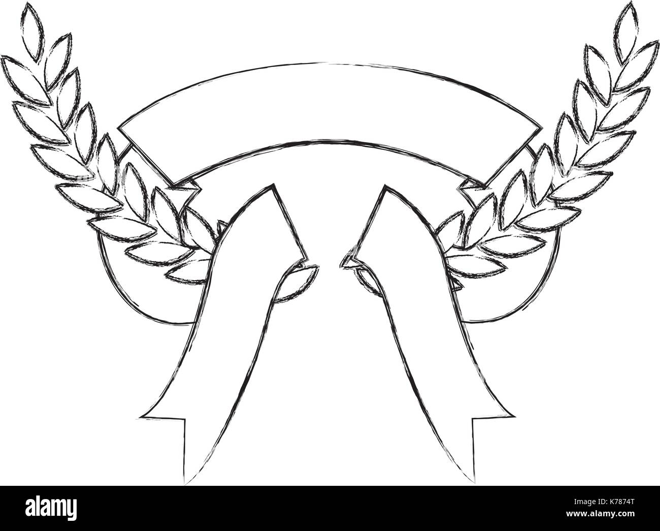 monochrome blurred olive branches and thick ribbon interlace Stock ...