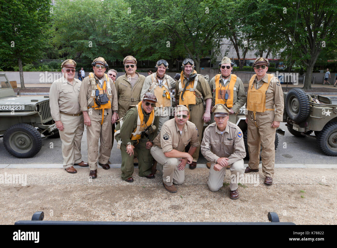 US Air Force reenactors of World War II participate in the National ...