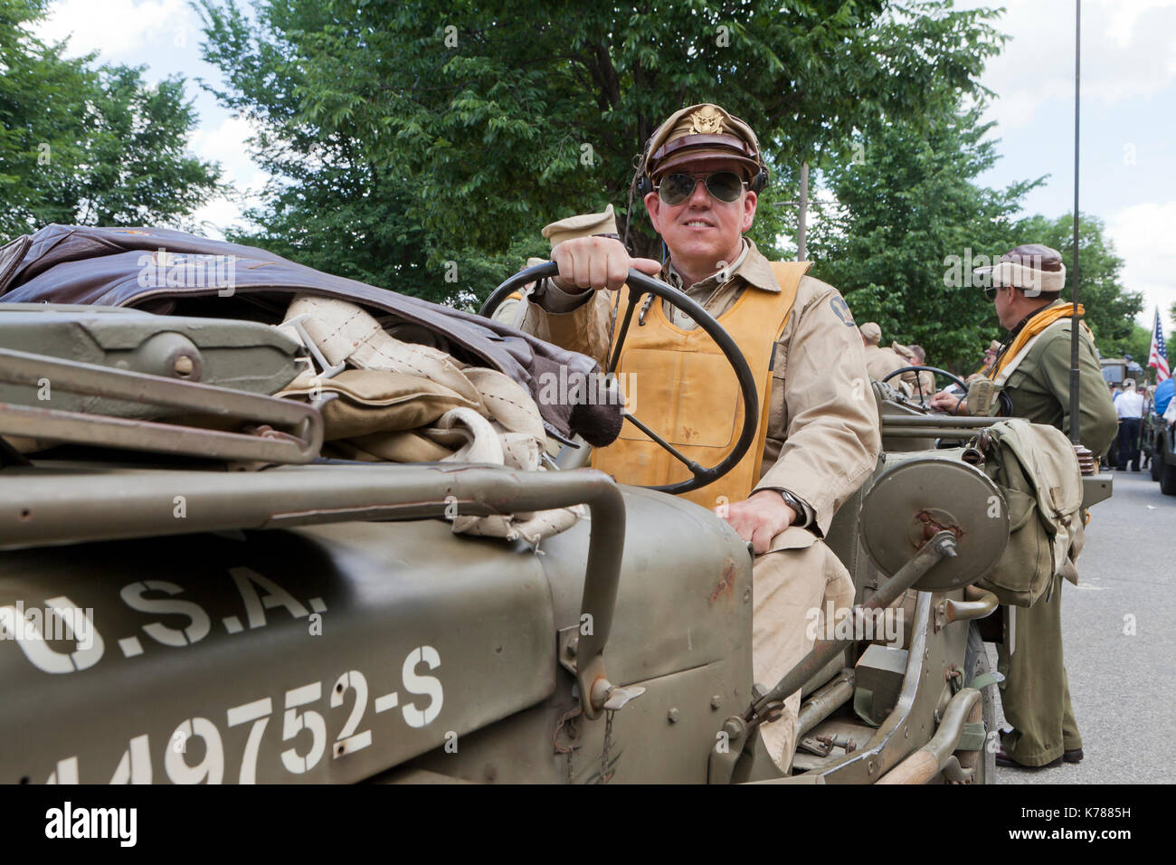 US Air Force reenactors of World War II participate in the National ...