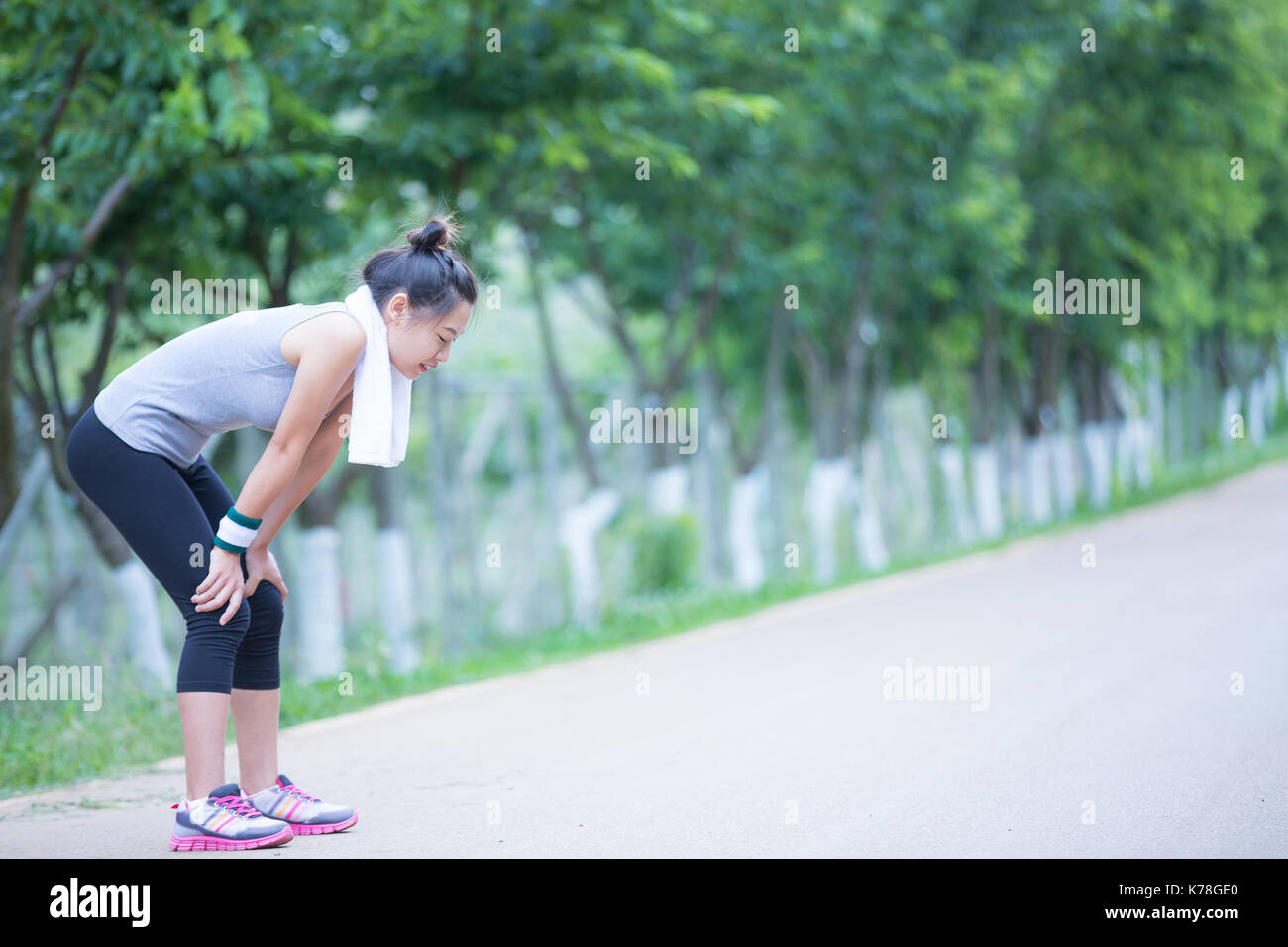 Women tired of exercise Stock Photo - Alamy