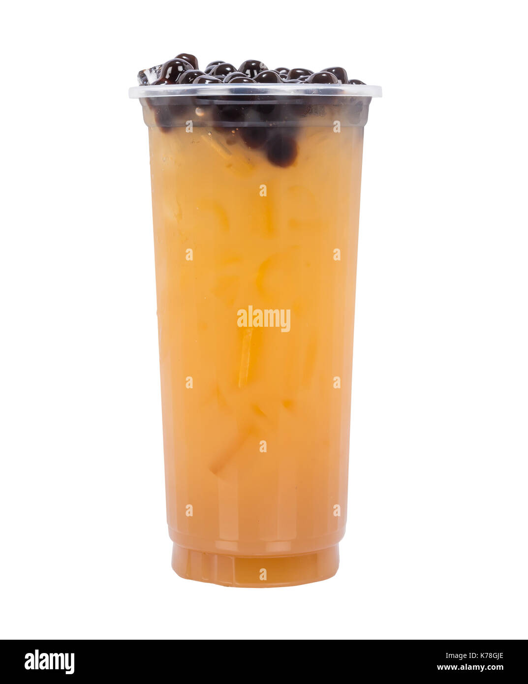 Assorted Tea Drinks on crushed ice with fruit pearls isolated on white ...