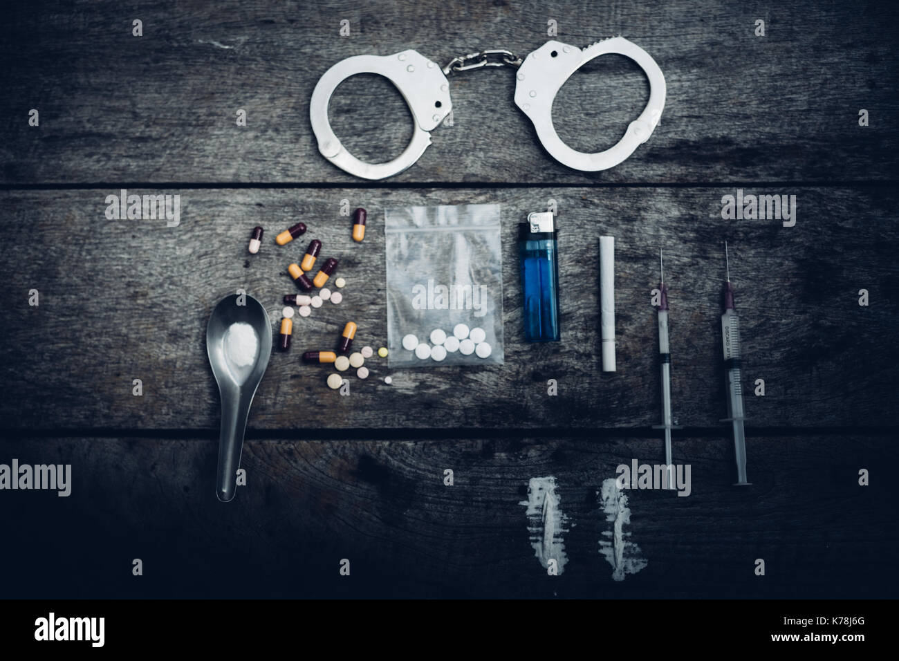 Narcotics drugs on table hi-res stock photography and images - Alamy