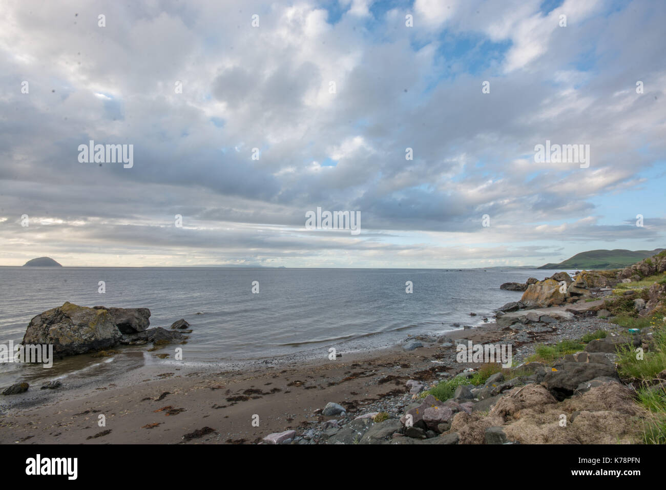 Seascape views over the beach and sea at Lendalfoot near Girvan ...