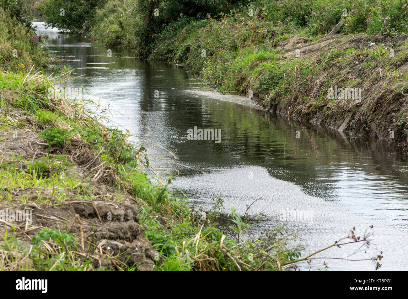 A recently dredged length of river in an attempt to lesson flooding ...
