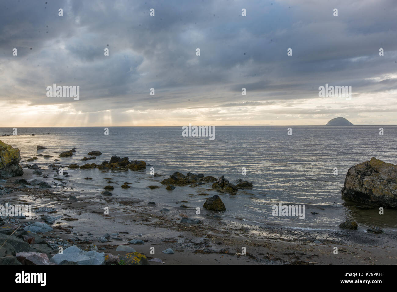 Seascape views over the beach and sea at Lendalfoot near Girvan ...