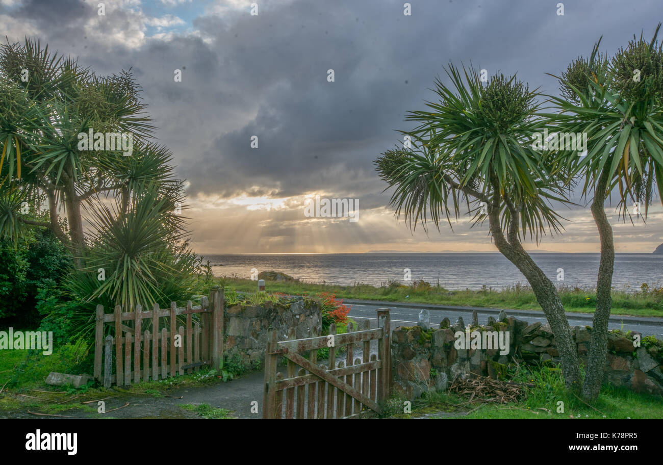 Seascape views over the beach and sea at Lendalfoot near Girvan ...