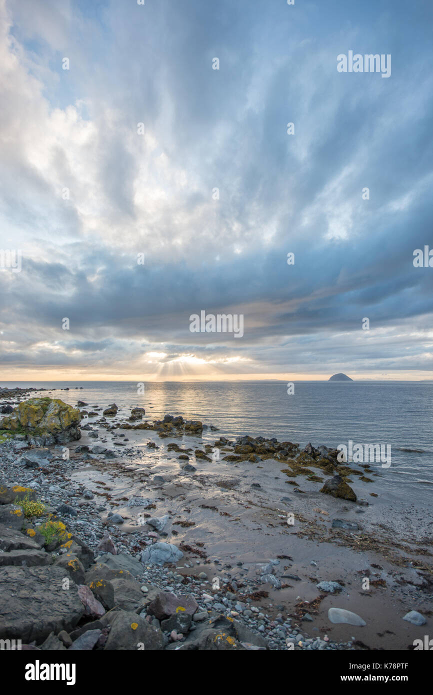 Seascape views over the beach and sea at Lendalfoot near Girvan ...