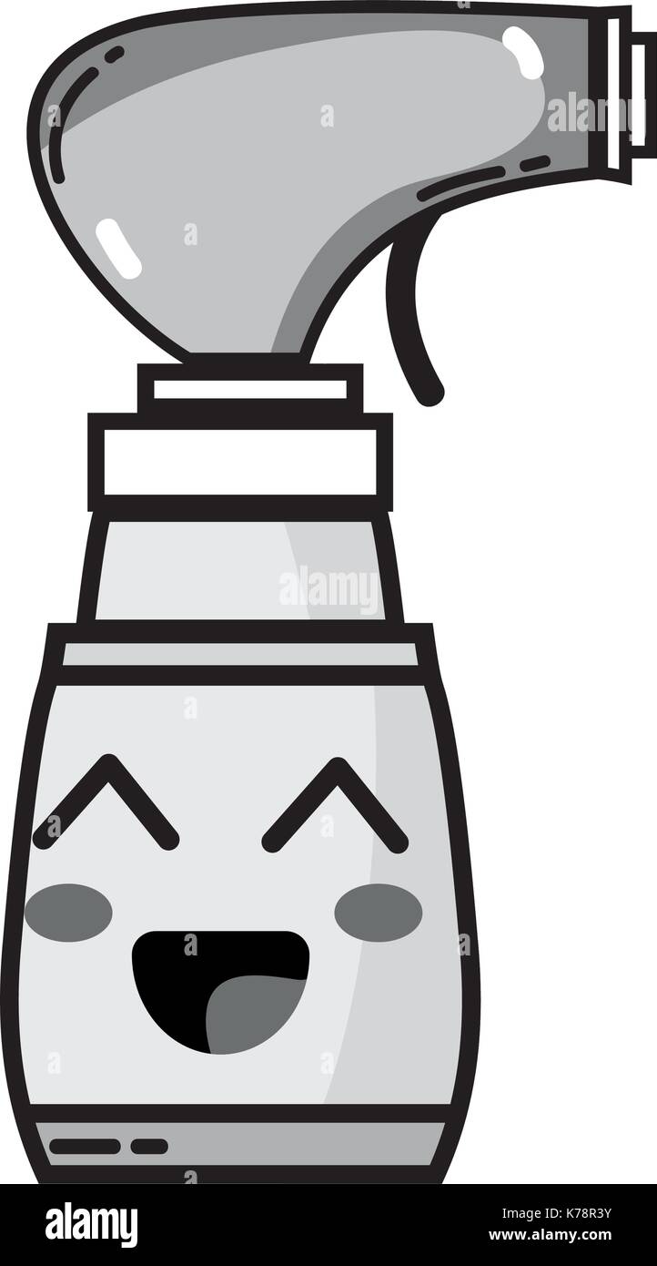 grayscale kawaii cute happy spray bottle Stock Vector Image & Art - Alamy