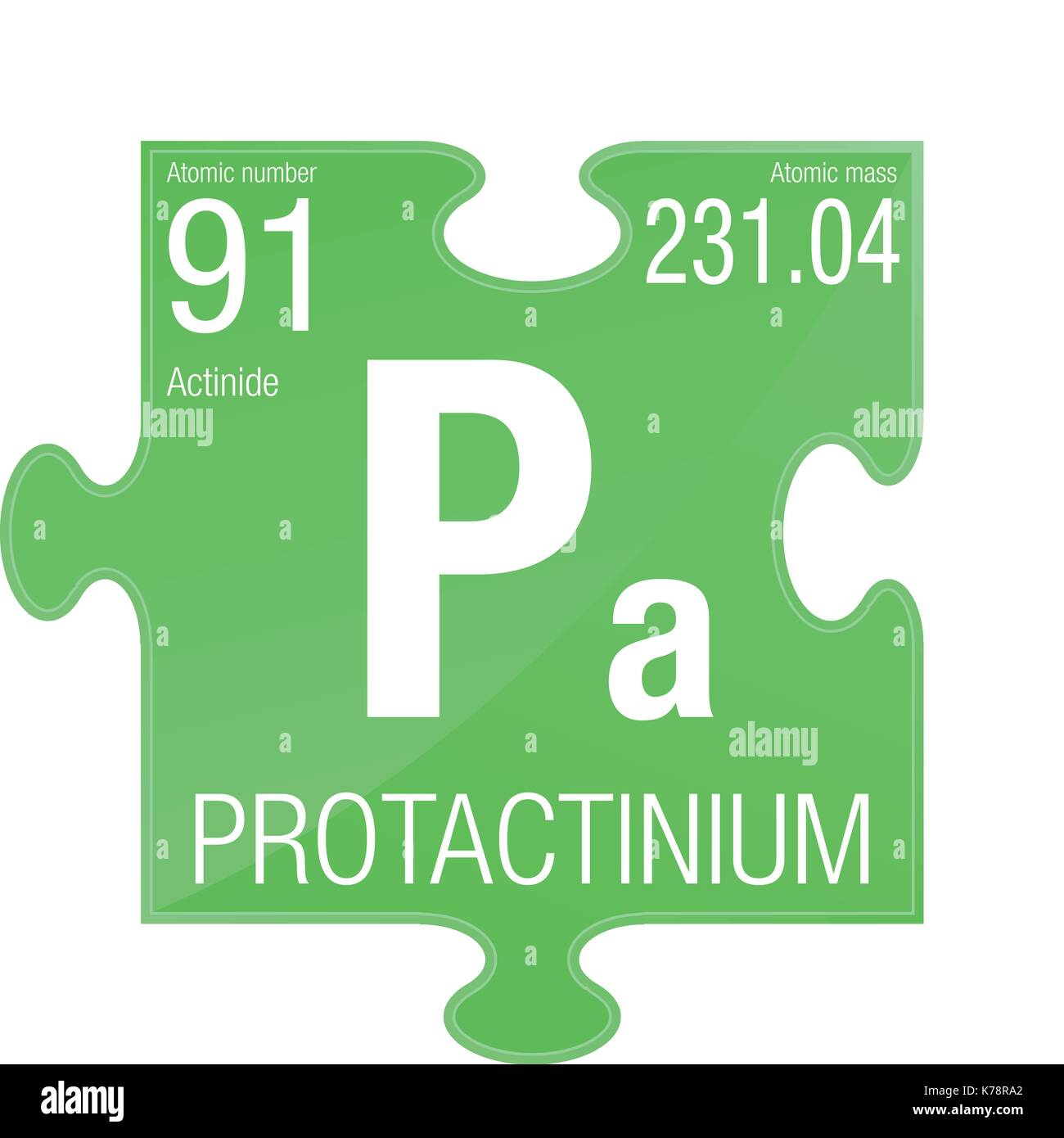Protactinium symbol. Element number 91 of the Periodic Table of the ...