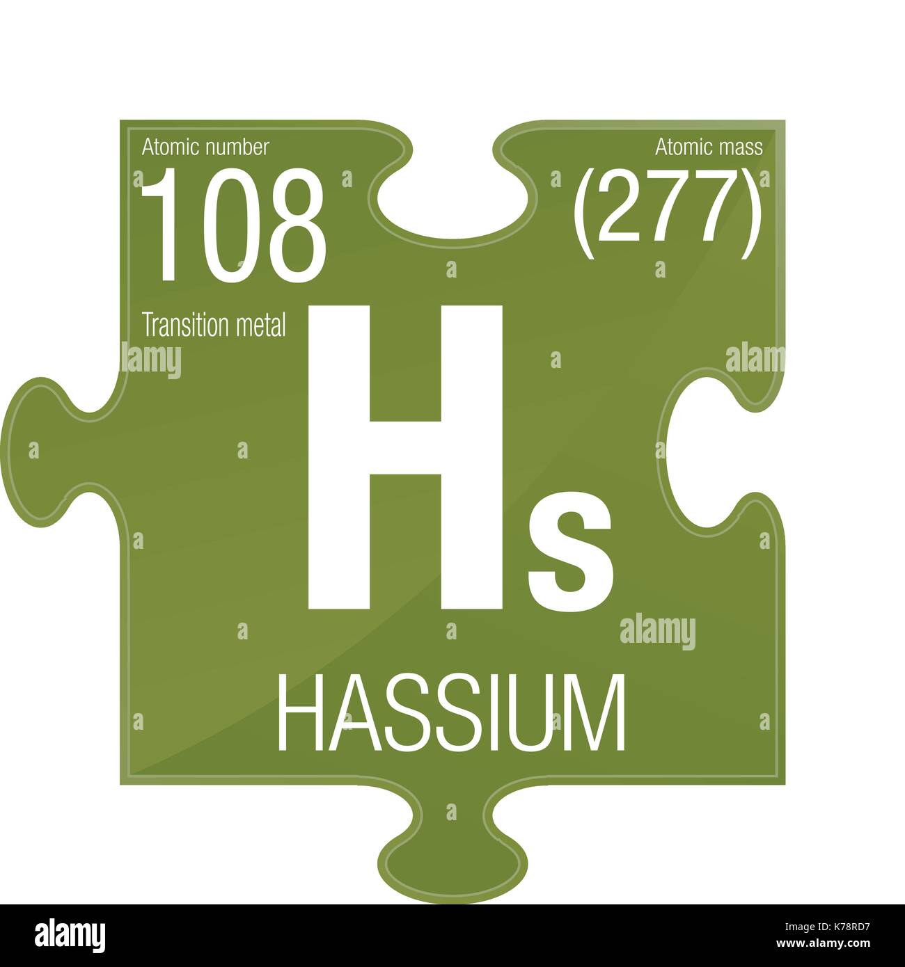 Hassium symbol. Element number 108 of the Periodic Table of the ...