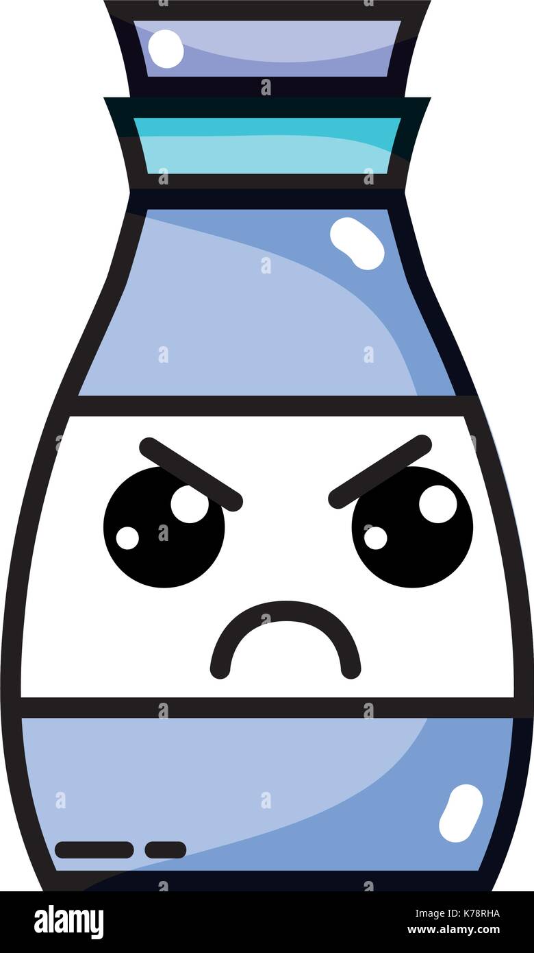 kawaii cute angry beverage bottle Stock Vector Image & Art - Alamy