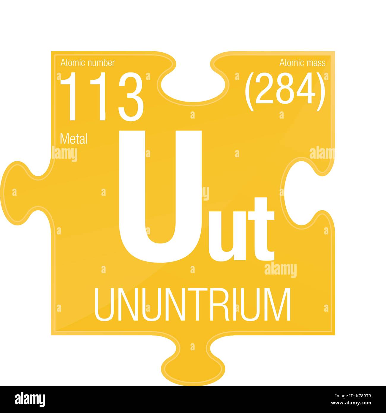Ununtrium symbol. Element number 113 of the Periodic Table of the Elements - Chemistry - Puzzle ...
