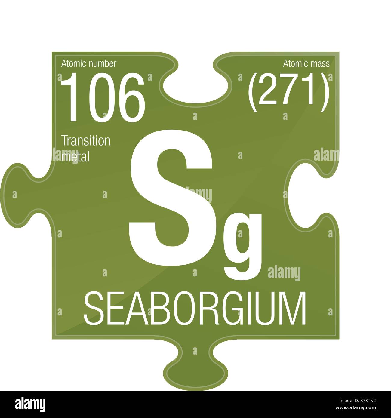 Seaborgium Symbol. Element number 106 of the Periodic Table of the ...