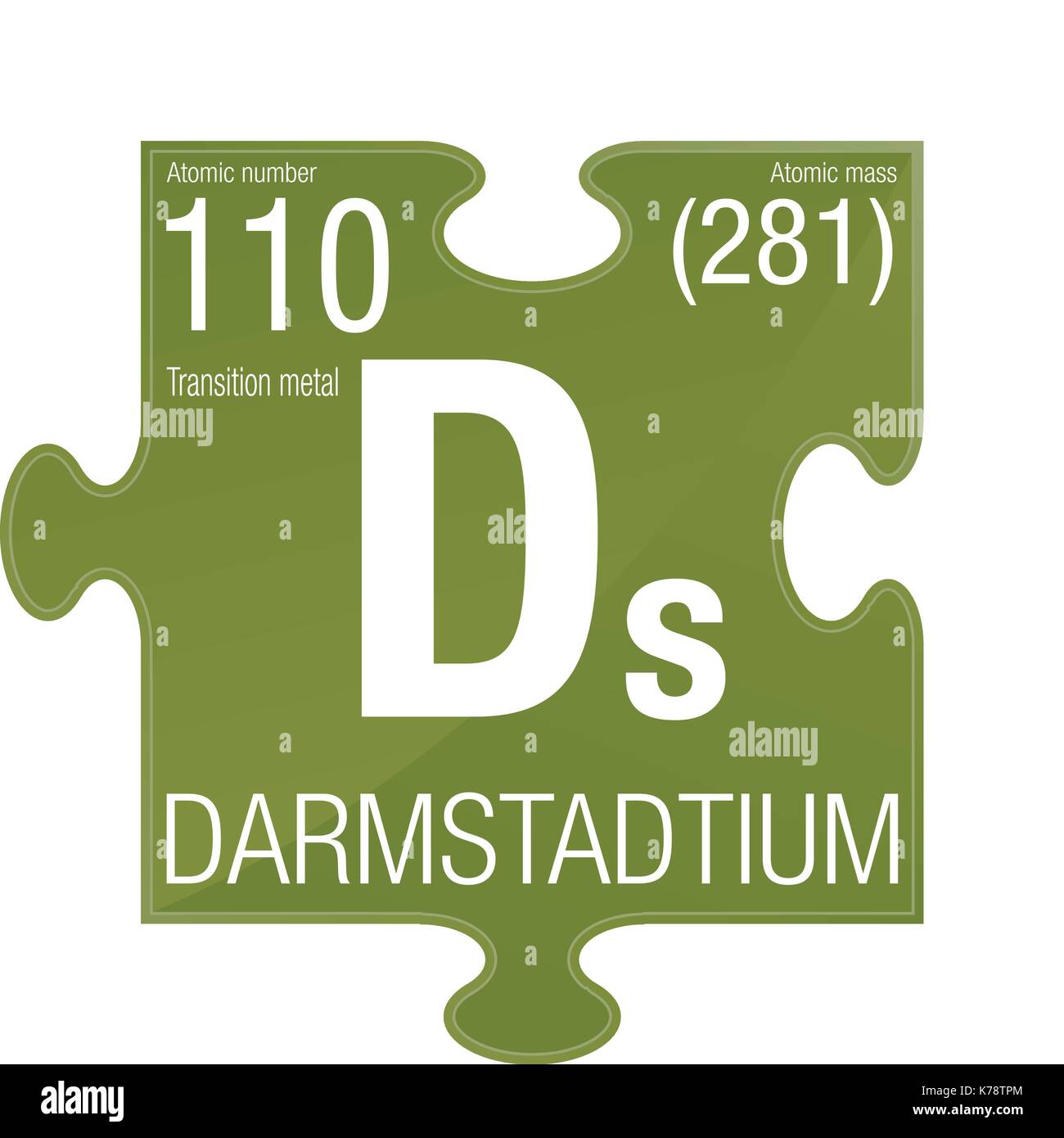 Darmstadtium symbol. Element number 110 of the Periodic Table of the ...