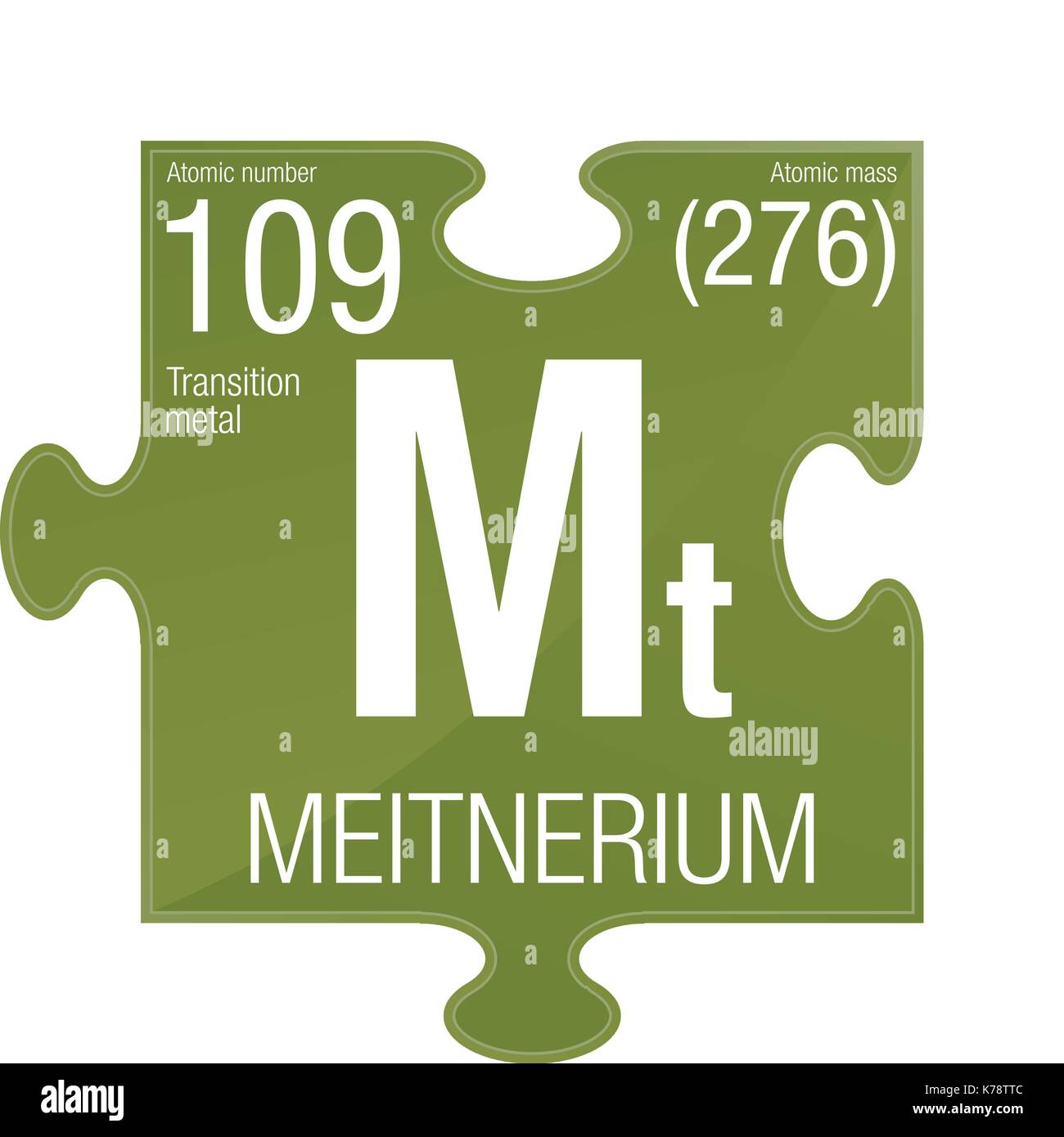 Meitnerium symbol. Element number 109 of the Periodic Table of the ...