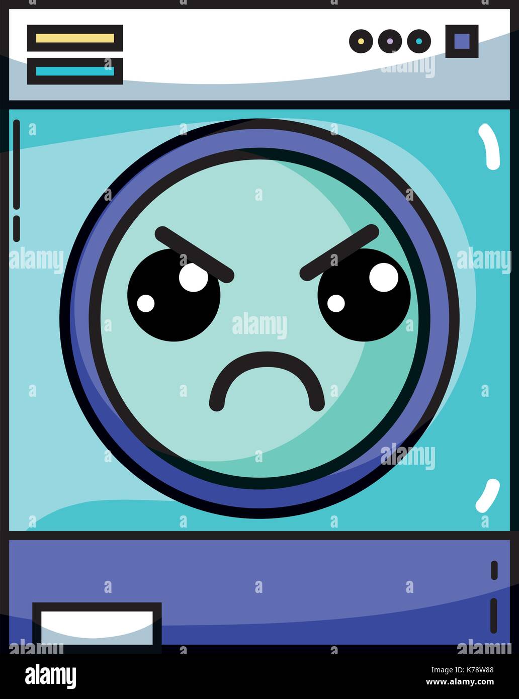 kawaii cute angry washing machine Stock Vector Image & Art - Alamy