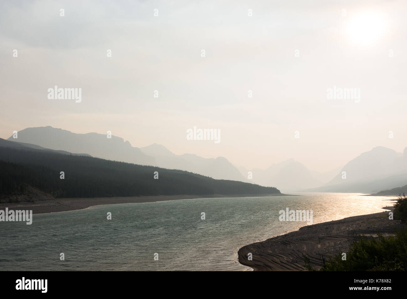 Smoky / hazy conditions in the Many Glacier area of the Glacier ...