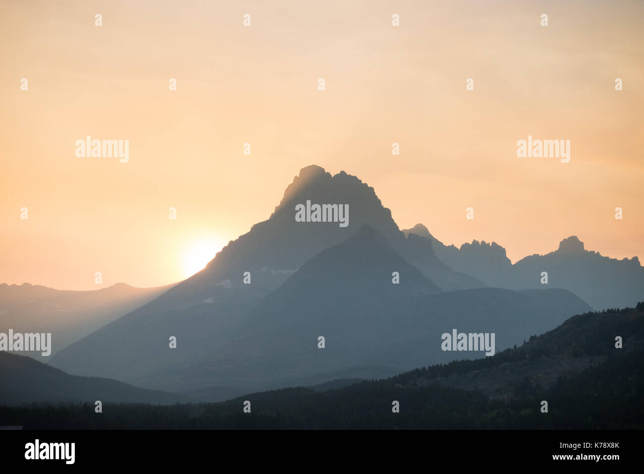 Smoky / hazy conditions in the Many Glacier area of the Glacier ...