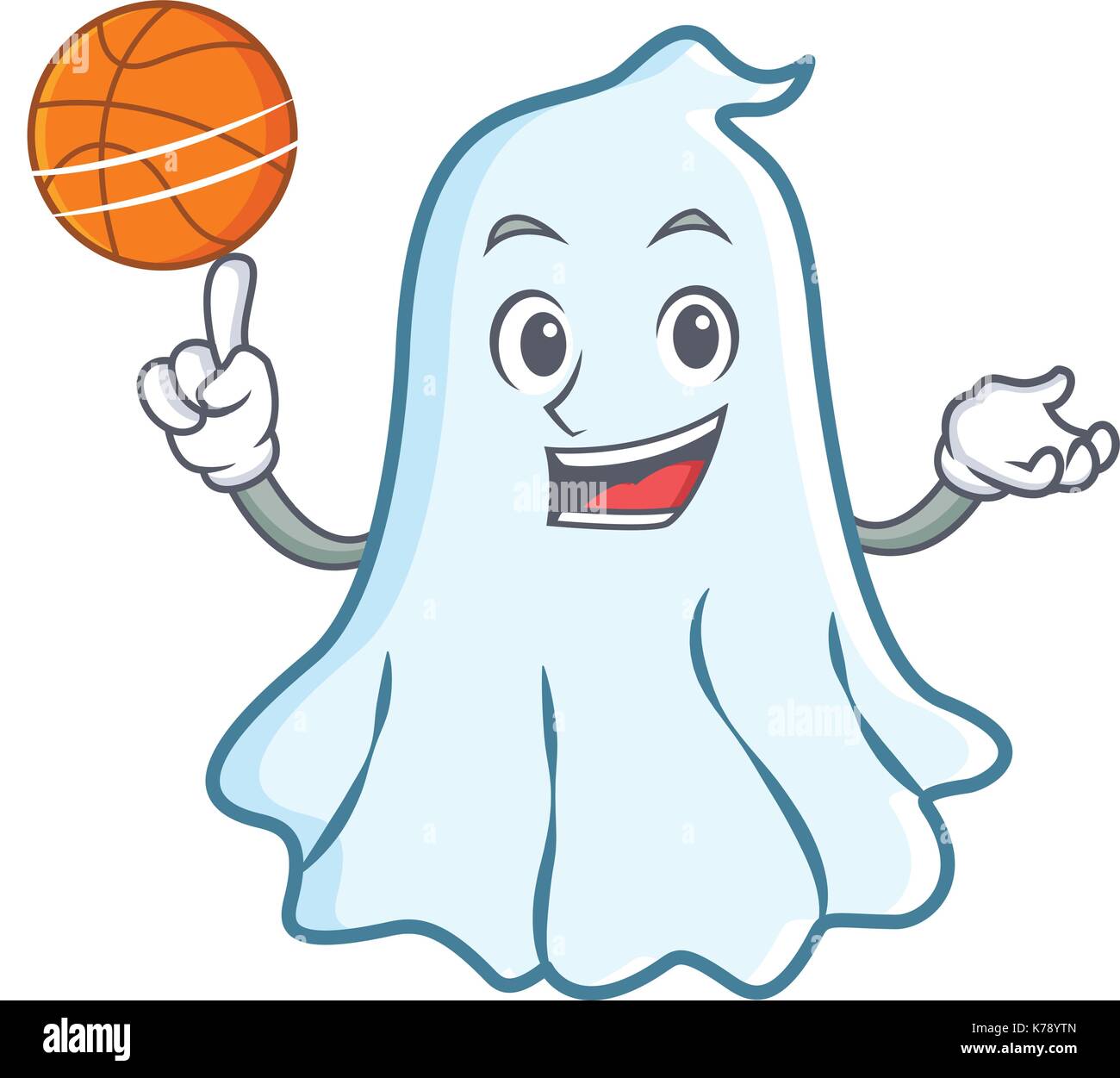Playing basketball cute ghost character cartoon Stock Vector Image ...
