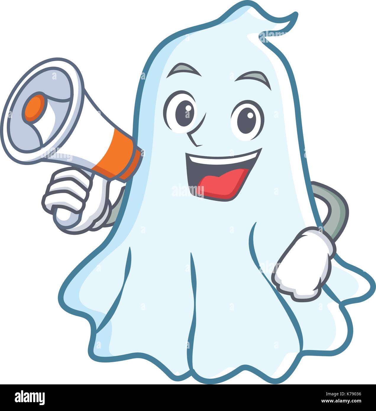 With megaphone cute ghost character cartoon Stock Vector Image & Art ...